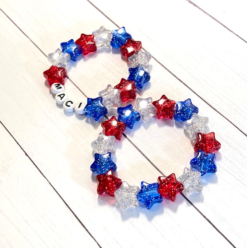 4th of July Bracelet Personalized Bracelets Kids Fourth of | Etsy