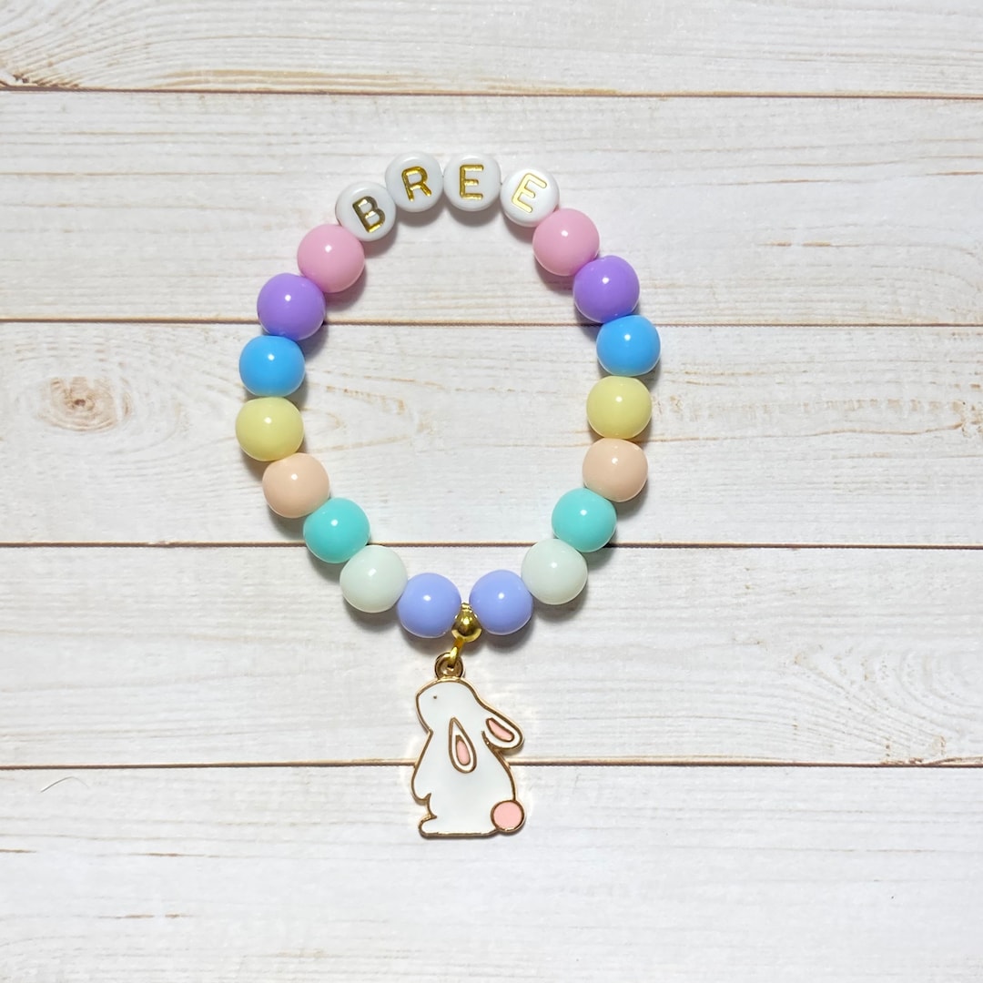 Kids Bunny Bracelet | Personalized Easter Gifts | Toddler Easter Gift ...
