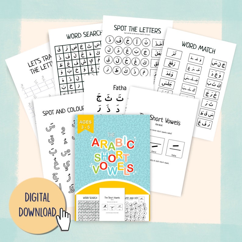 The Arabic Short Vowels (fatha, Kasra, Dhamma) - Digital Download - Etsy