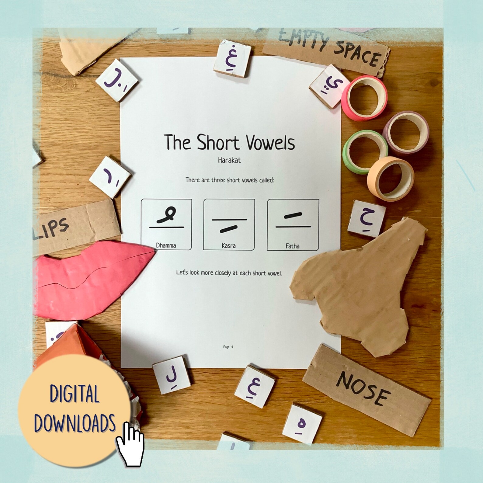 The Arabic Short Vowels (fatha, Kasra, Dhamma) - Digital Download - Etsy