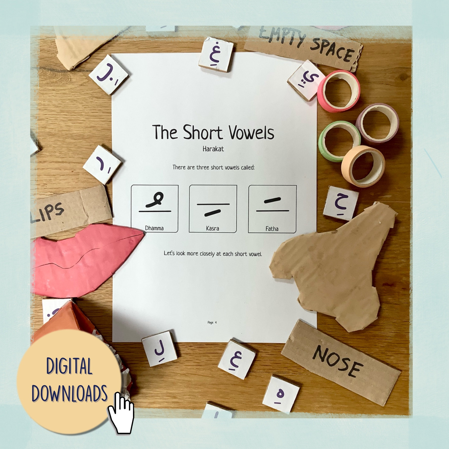 The Arabic Short Vowels (fatha, Kasra, Dhamma) - Digital Download - Etsy