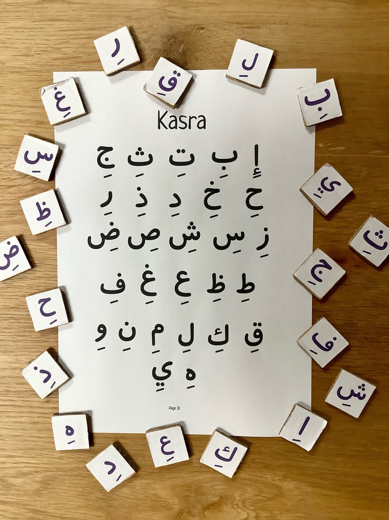 The Arabic Alphabet Short Vowels A Hands on Arabic Alphabet | Etsy