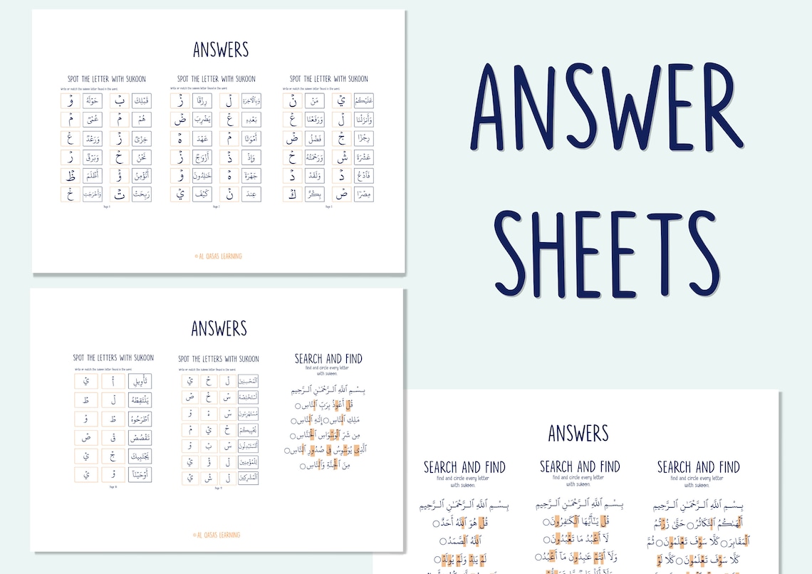 Arabic Sukoon Letters Worksheets Helping Your Child on the Way to ...