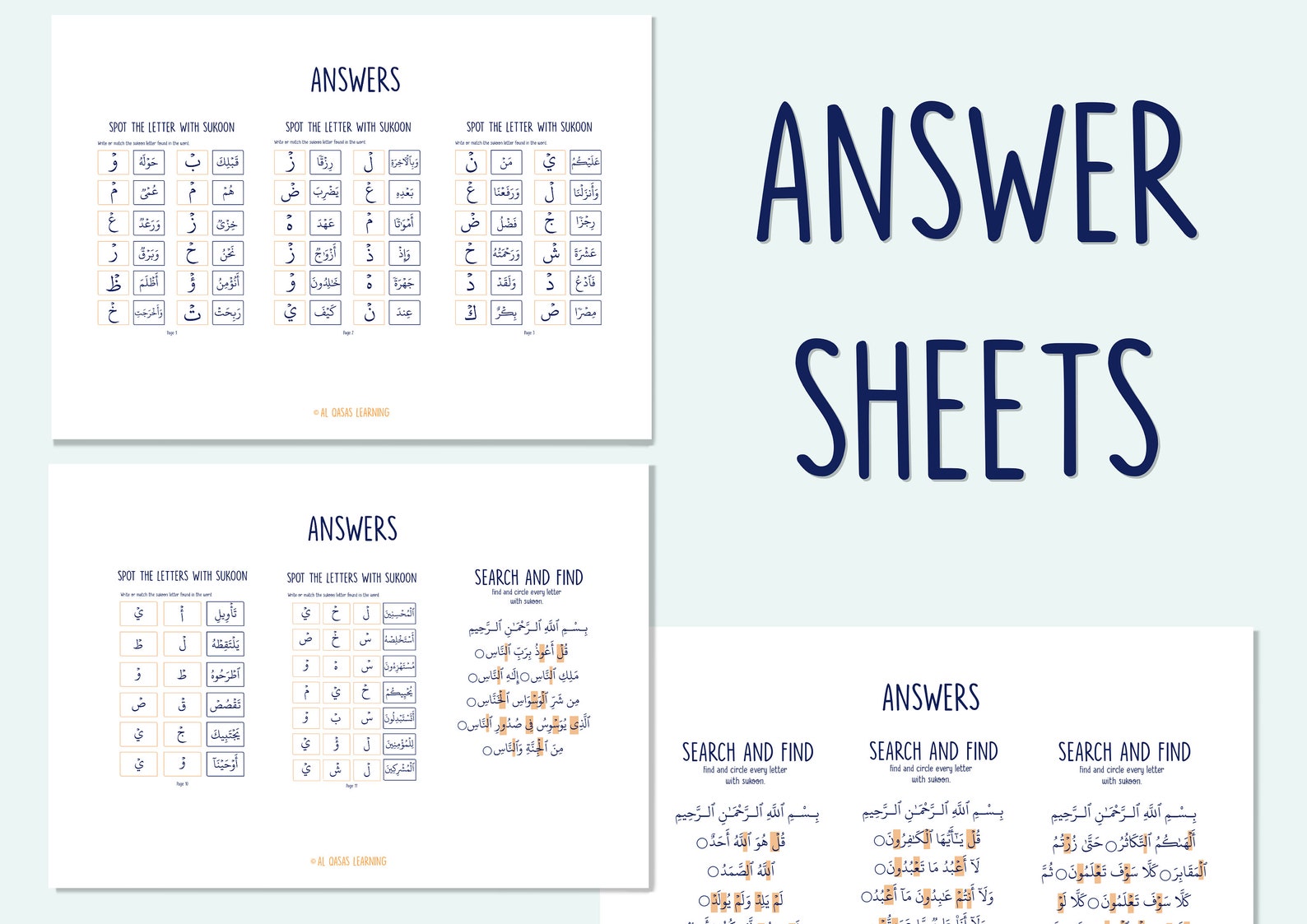 Arabic Sukoon Letters Worksheets Helping Your Child on the Way to ...