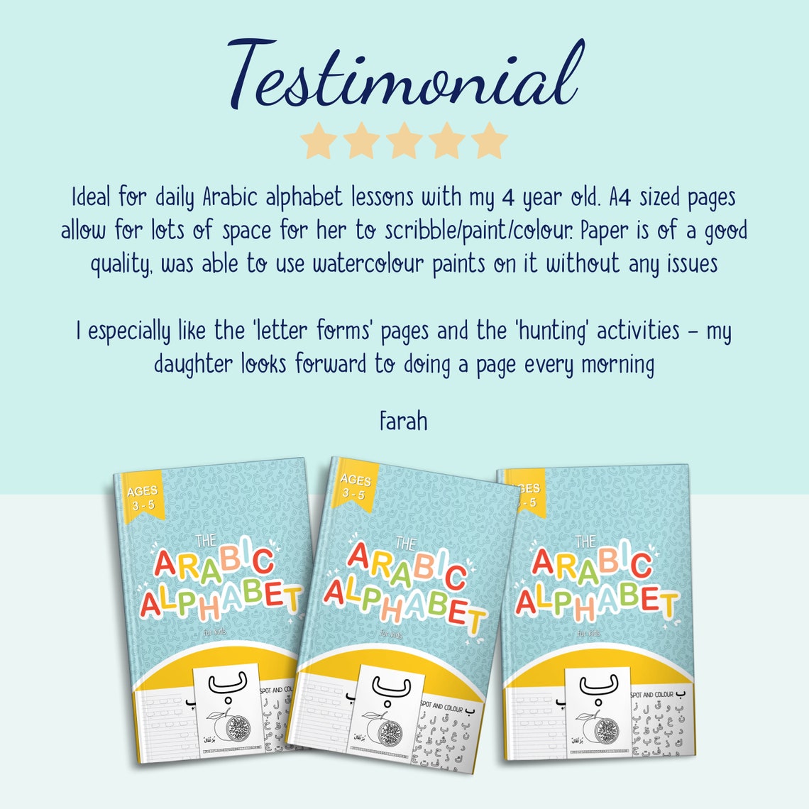 The Arabic Alphabet for Kids: an Arabic Alphabet Workbook for Kids ...