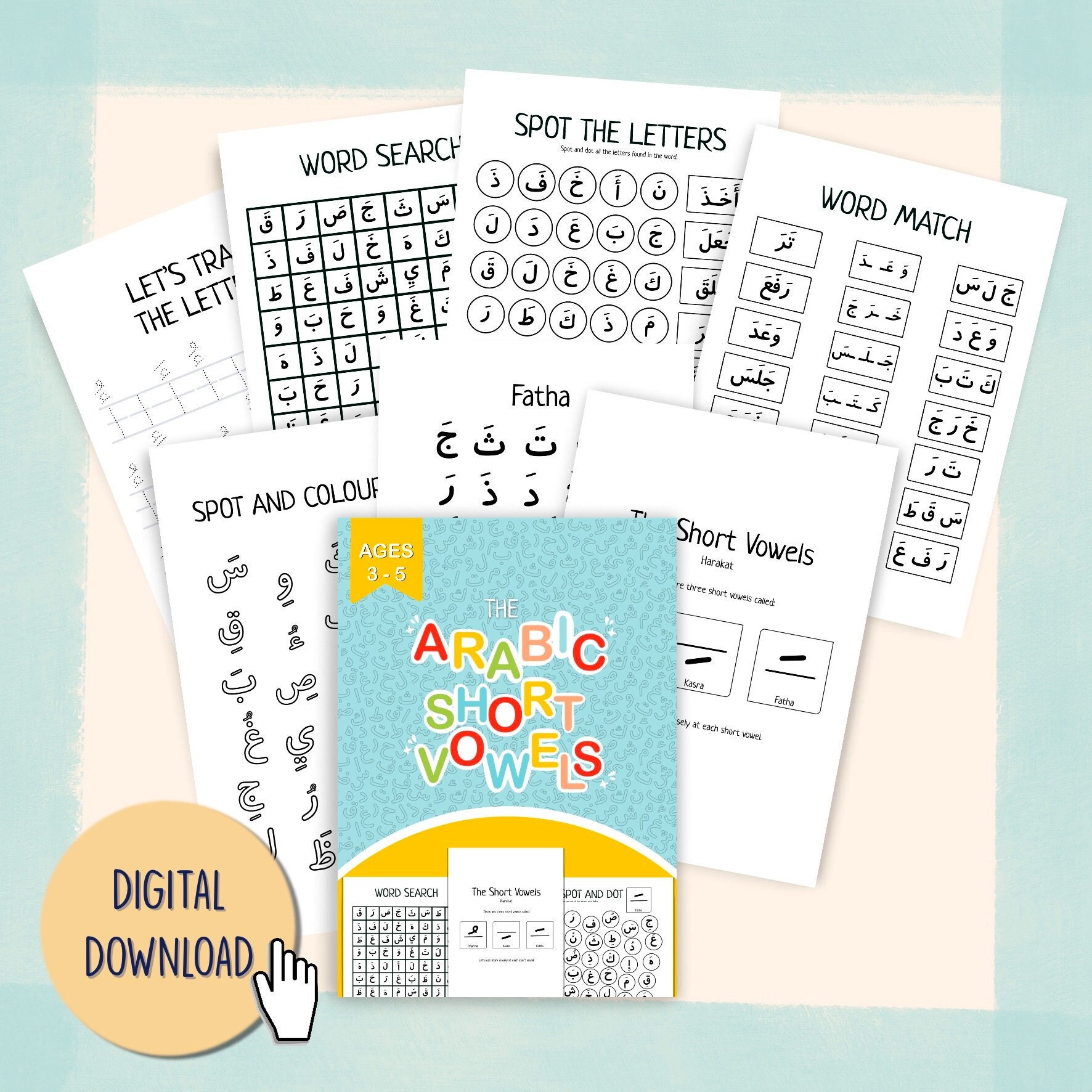 The Arabic Alphabet Short Vowels A Hands on Arabic Alphabet - Etsy