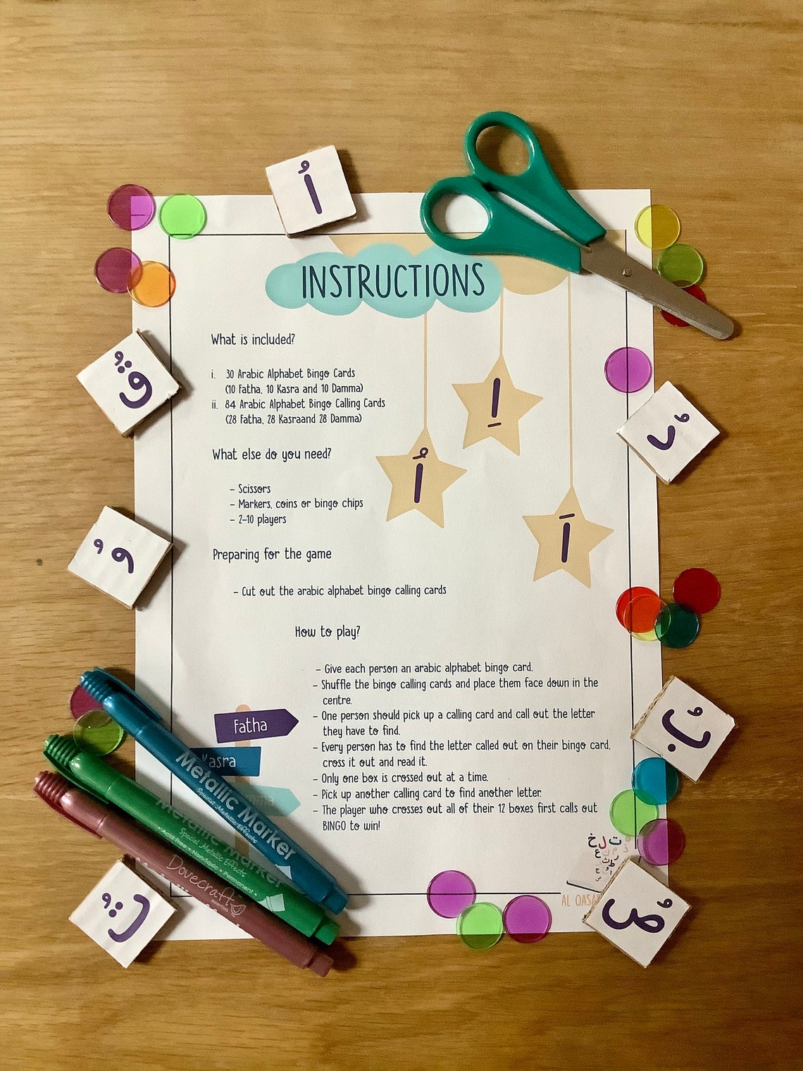 Arabic Letters Bingo Game for Children to Help Learn the | Etsy