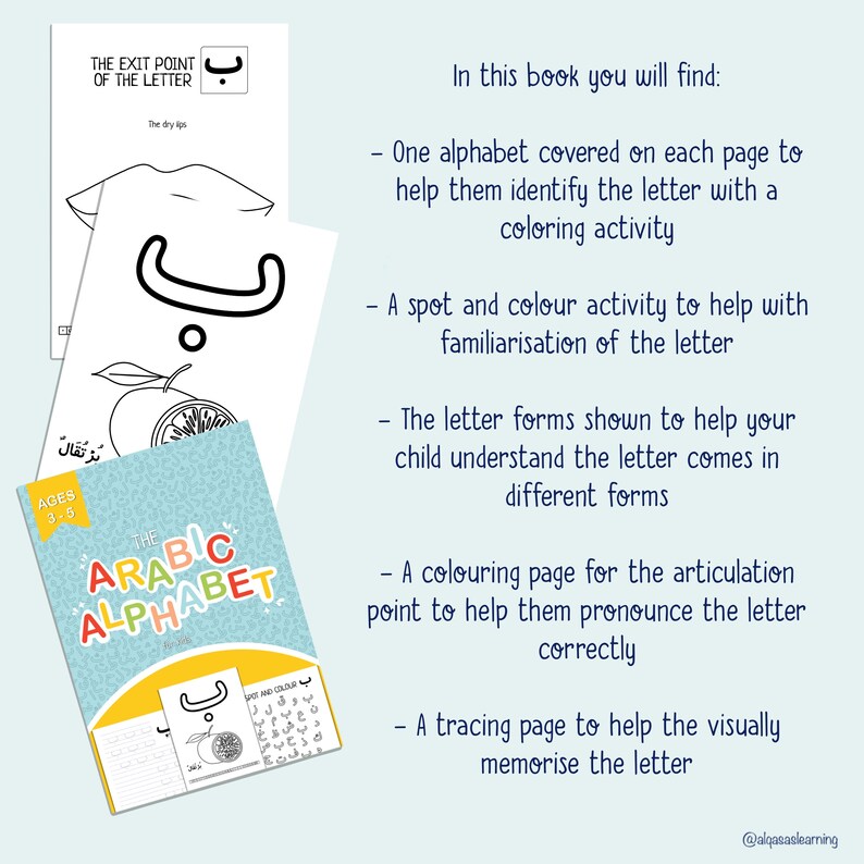The Arabic Alphabet for Kids: an Arabic Alphabet Workbook for Kids ...