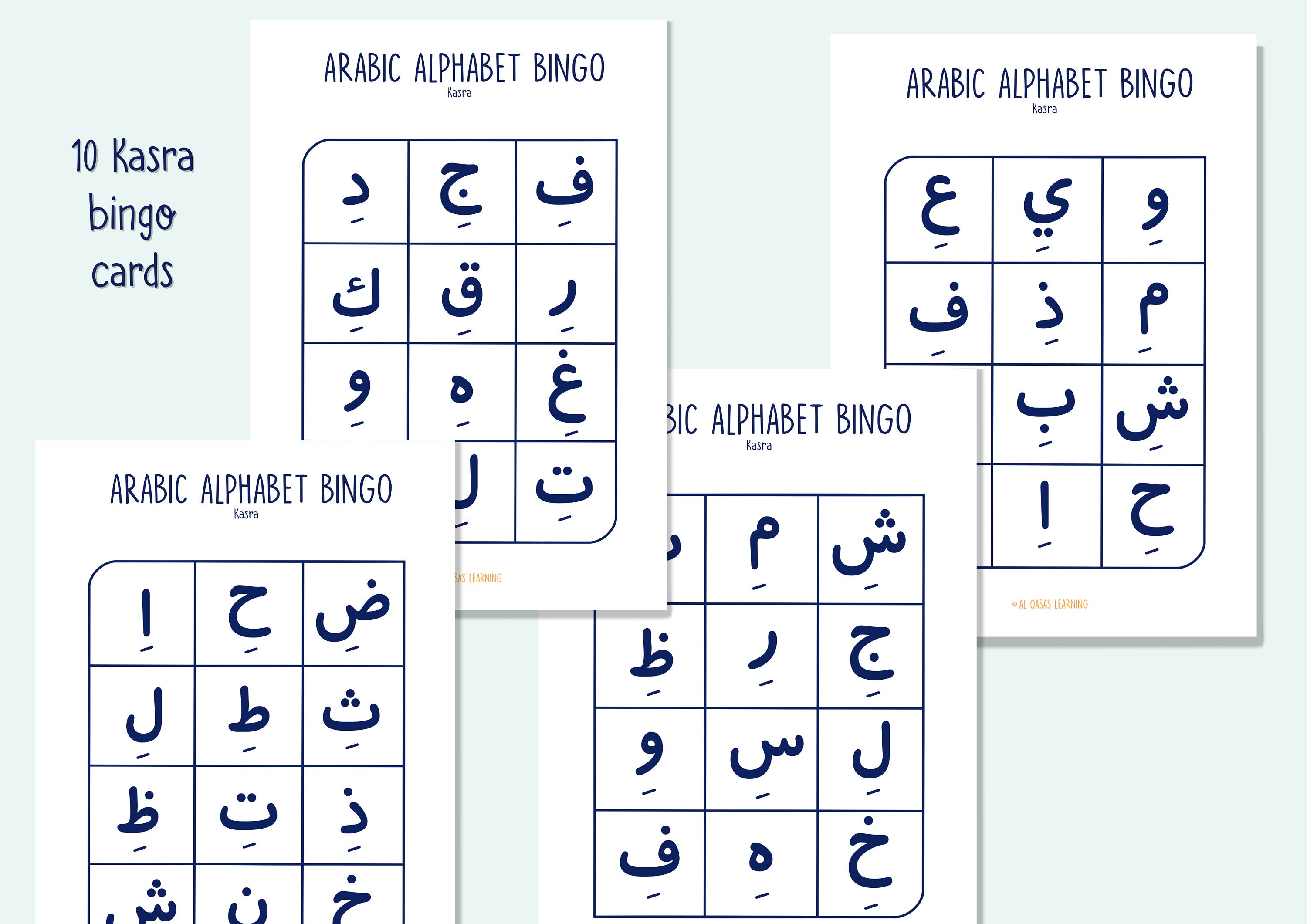 Arabic Letters Bingo Game for Children to Help Learn the Arabic Short ...