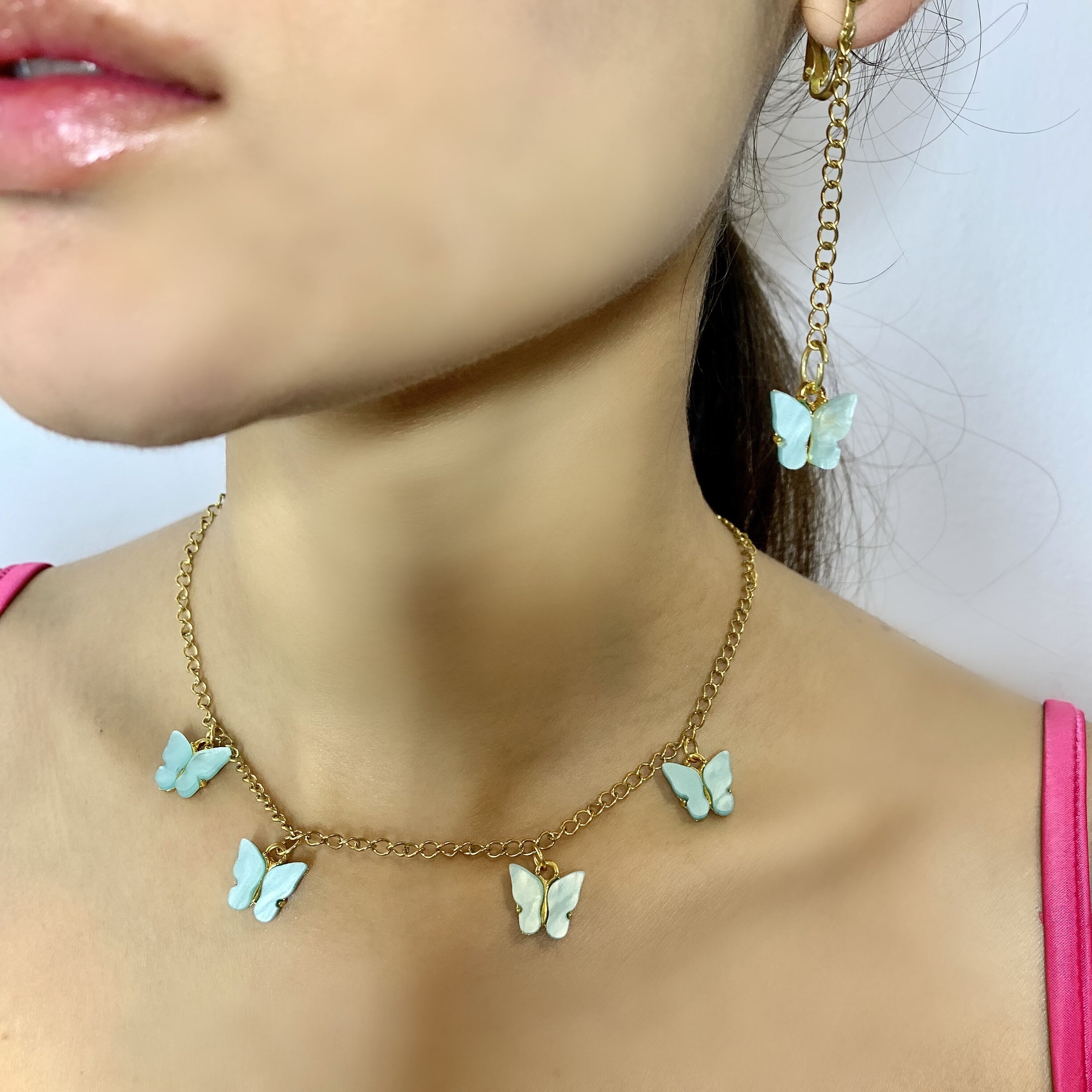 Tennis Butterfly Choker/ Necklace - Etsy UK