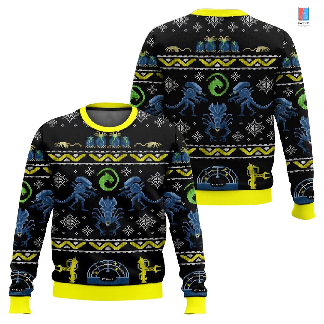 Alien Xenomorph Christmas Ugly Sweater, Alien 1979 Sweater, 90s Horror ...