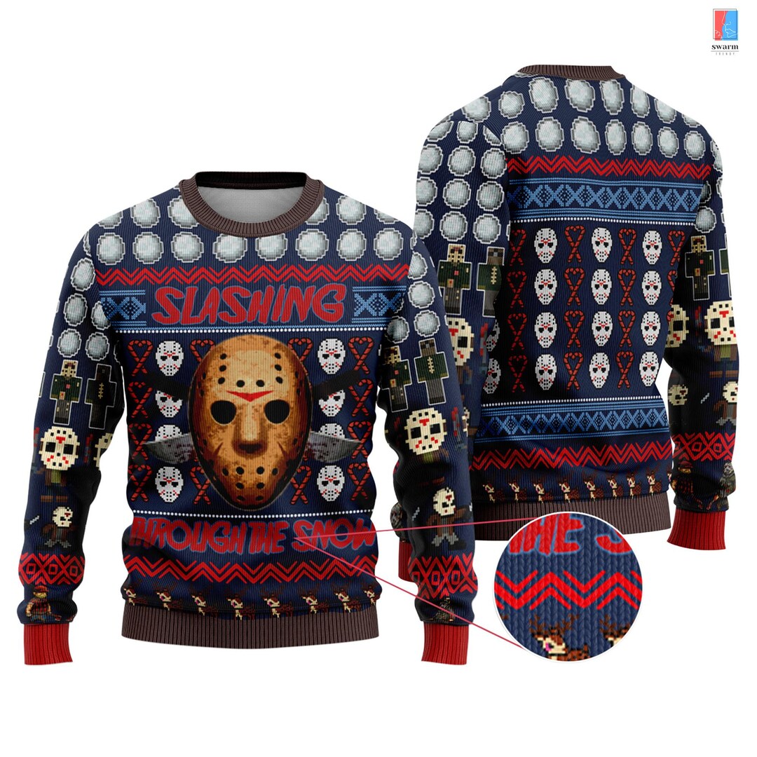 Jason Vorhees Friday the 13th Ugly Christmas Sweater, Jason Vorhees ...