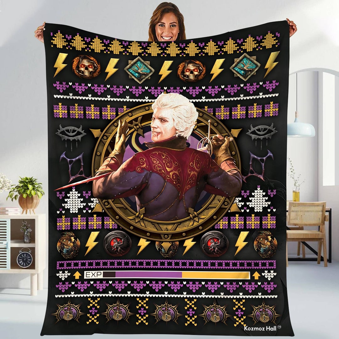 Baldurs Gate 3 Fleece Blanket Fantasy and Gaming Astarion Bulders Shirt ...