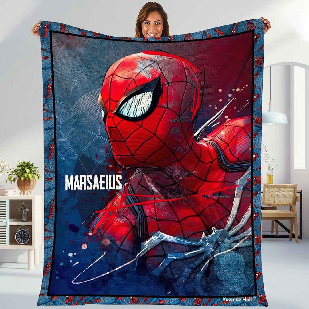 Personalized Spiderman Blanket Spider Man Fleece Blanket - Etsy