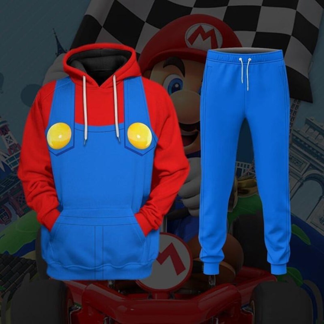 Super Mario Halloween Costume Mario Luigi Sweatshirt Hoodie Super Mario ...