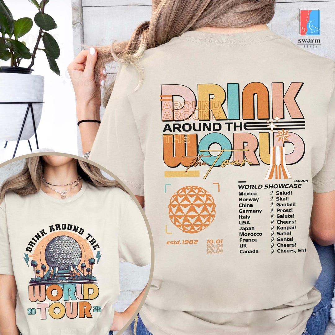 Disneyland Epcot Drink Around the World Shirt, Epcot World Tour Shirt ...