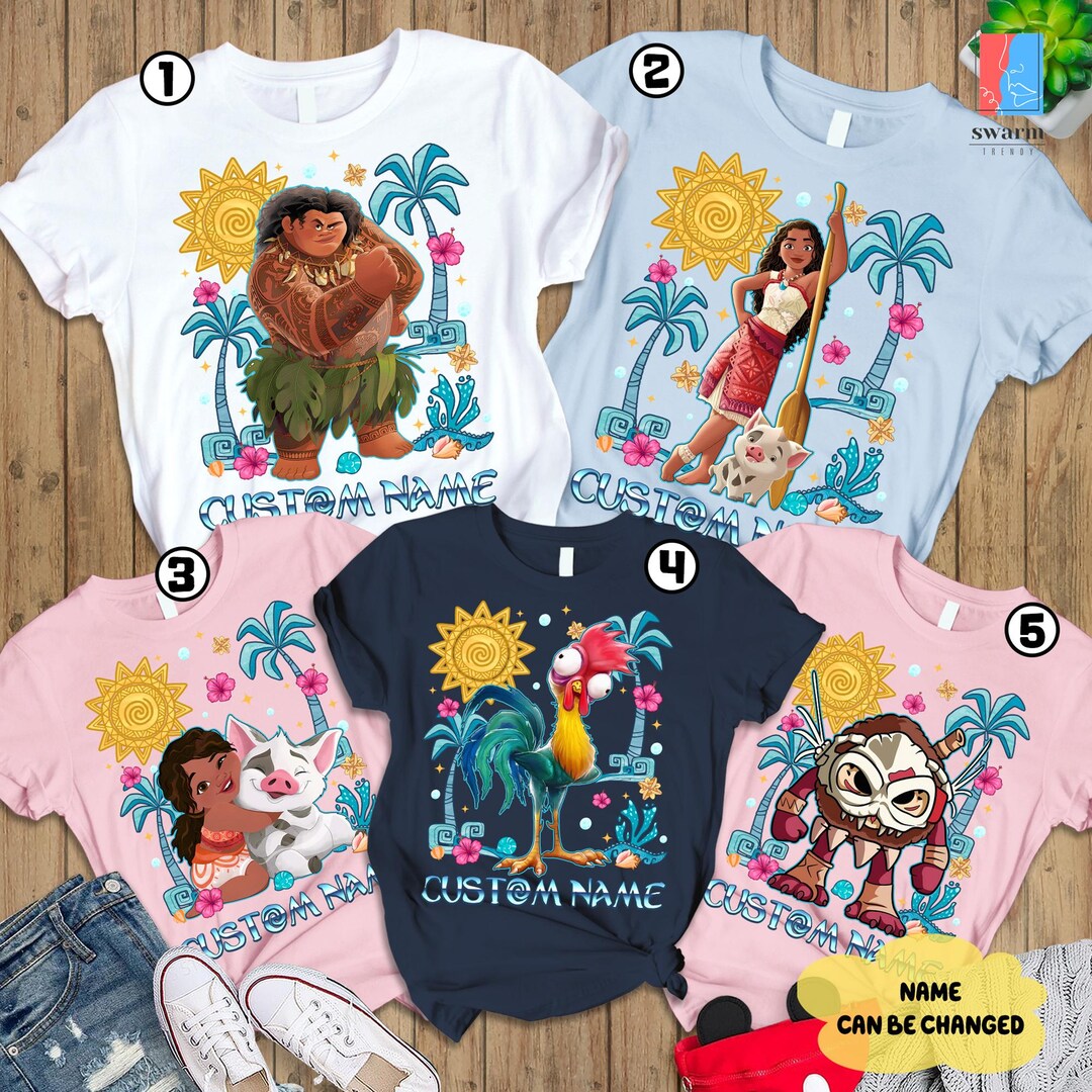 Custom Disneyland Moana 2 Shirt, Princess Moana Shirt, Moana Maui Hei ...