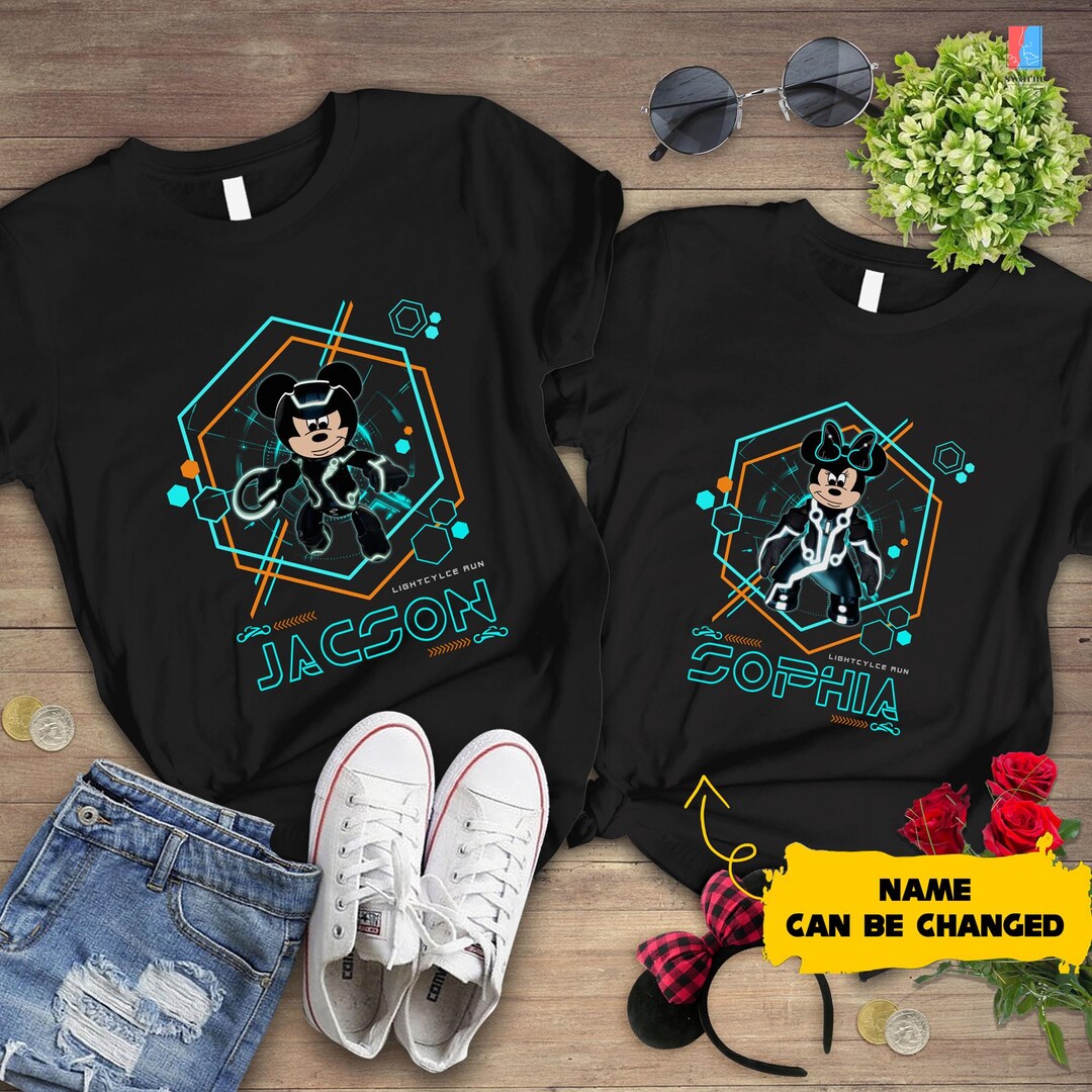 Mickey Minnie Tron Lightcycle Shirt, Disneyland Run Ride Shirt, Mickey ...