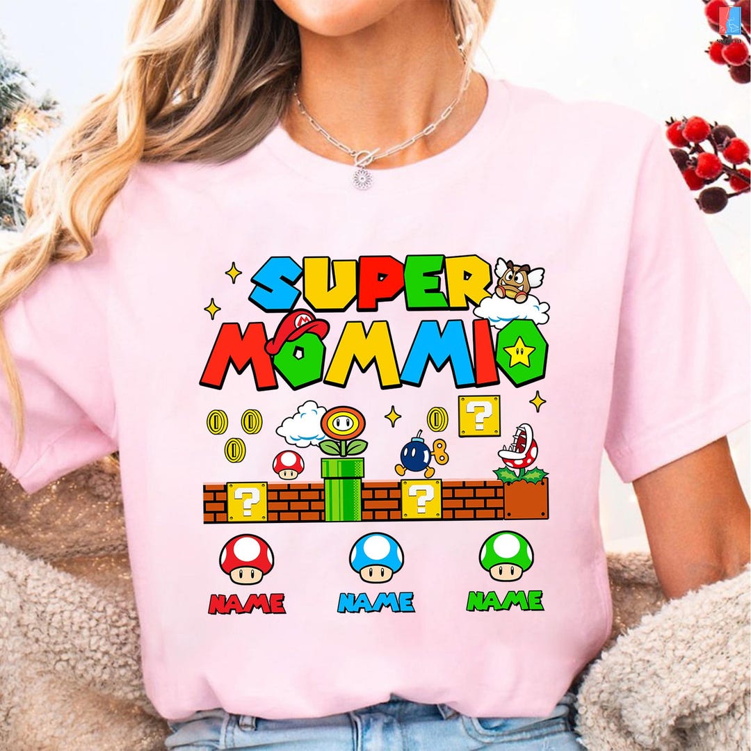 Custom Super Mommio Shirt, Mother's Day Shirt, Super Mario Family Shirt ...