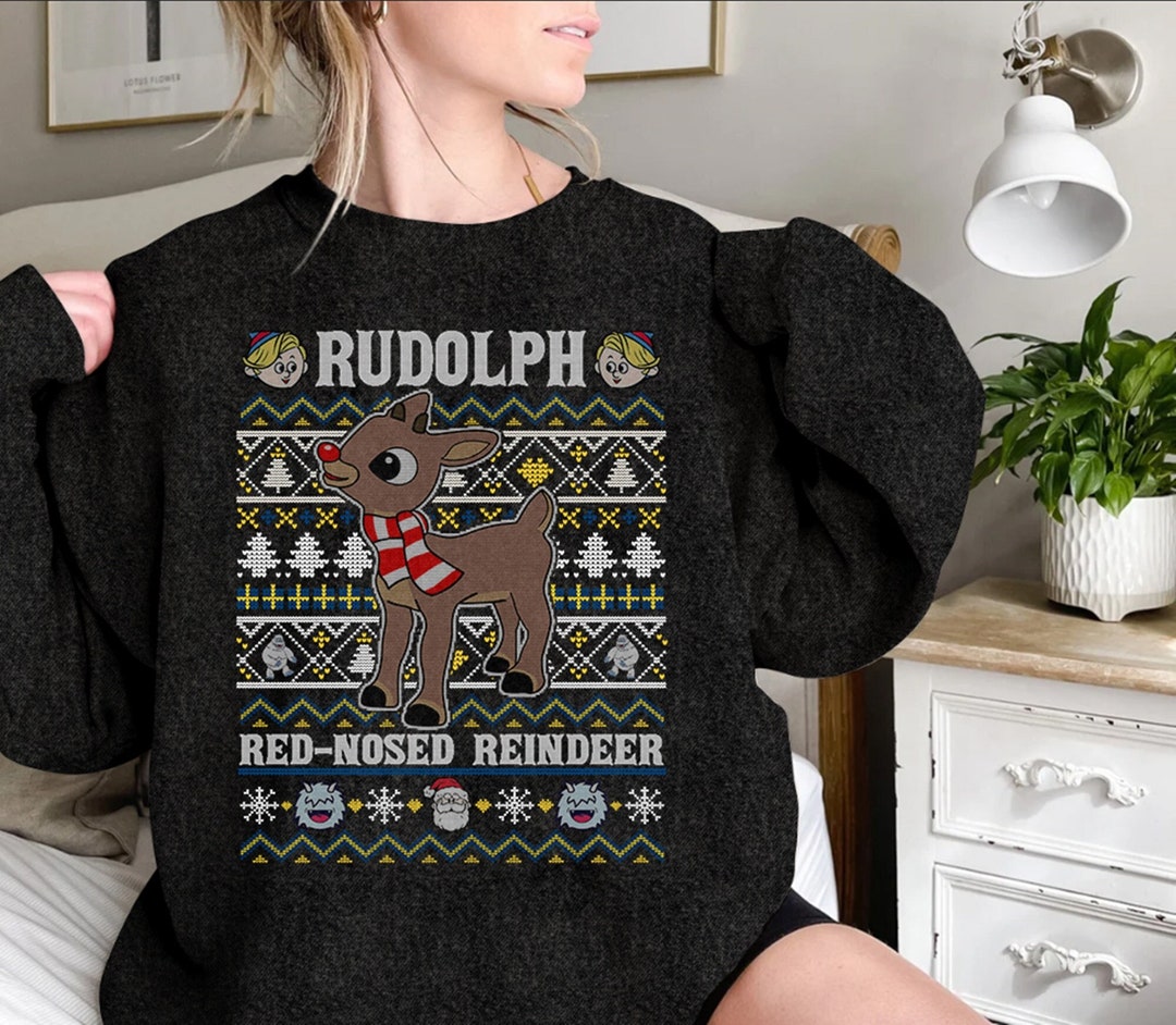 Rudolph Red Nosed Reindeer Christmas Sweater Shirt Rudolph - Etsy