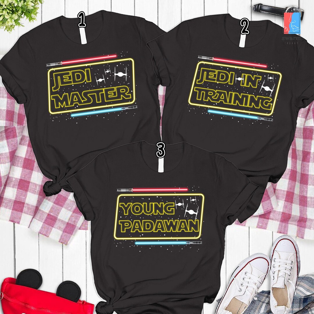Starwars Jedi Master Shirt, Young Padawan Shirt, Fathers Day Shirt, Starwars Dad Shirt, Family ...