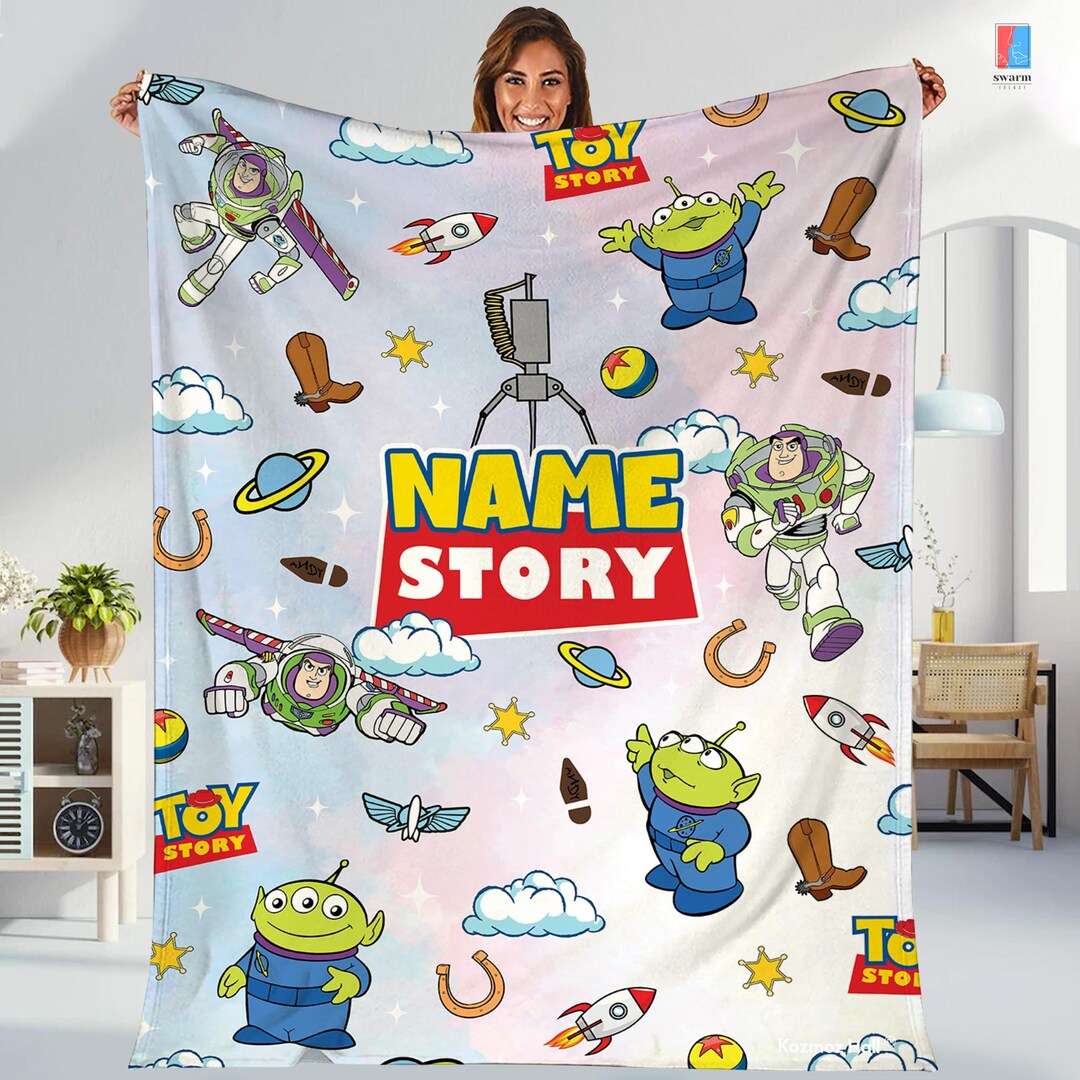 Personalized Toy Story Fleece Blanket, Buzz Lightyear Blanket, Toy ...