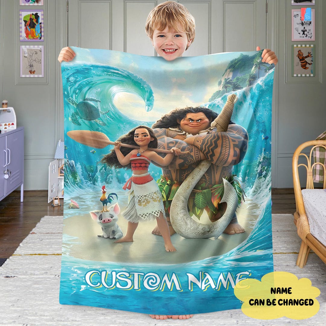 Disneyland Moana Fleece Blanket, Moana Maui Blanket, Custom Moana ...