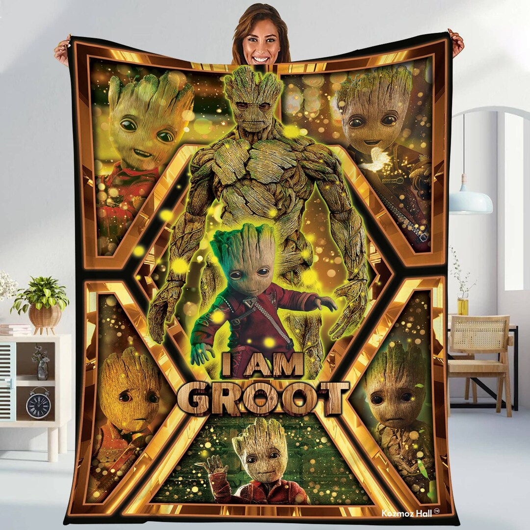 I Am Groot Guardians of the Galaxy Fleece Blanket I Am Groot - Etsy