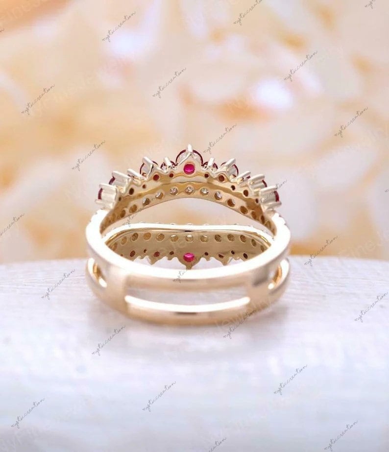 2.00 CT Red Ruby Enhancer Engagement Ring / Solitaire Enhancer Jacket ...