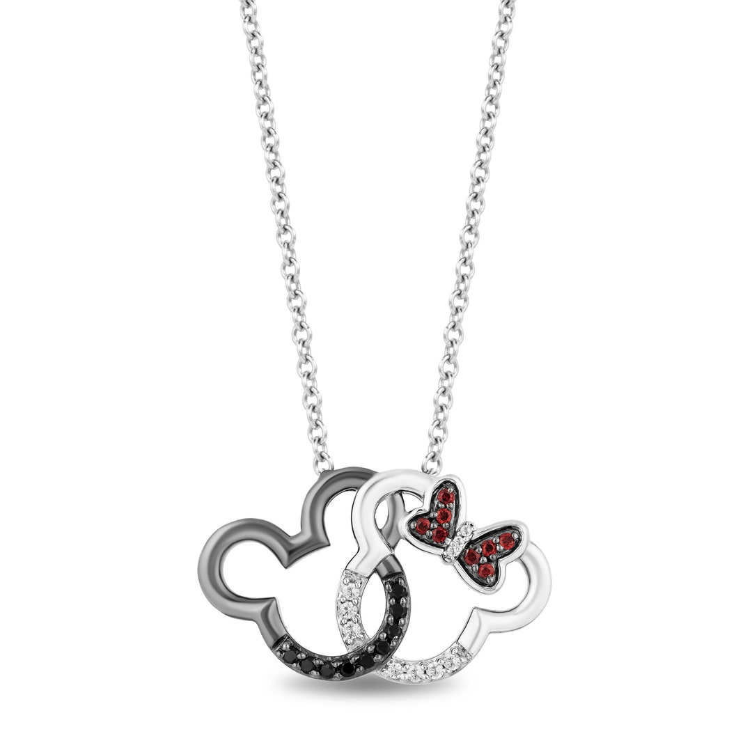 Disney Mickey Mouse & Minnie Pendant, Diamond Mickey Pendant, 14K Two ...