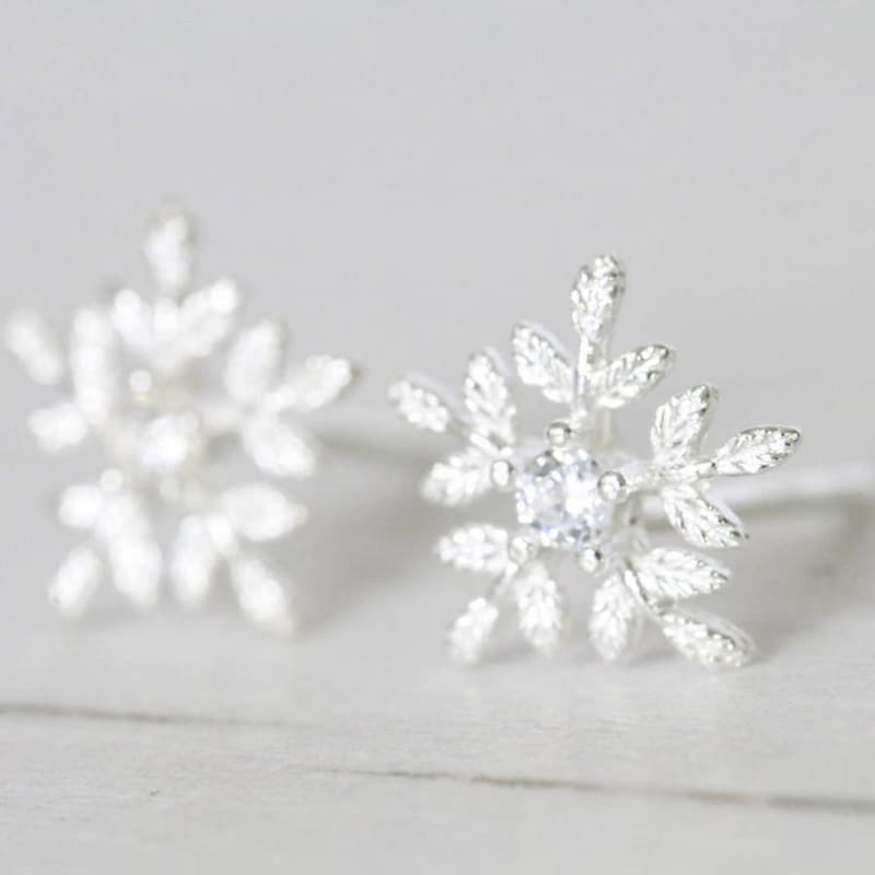 Snowflake Earrings Stud - Etsy