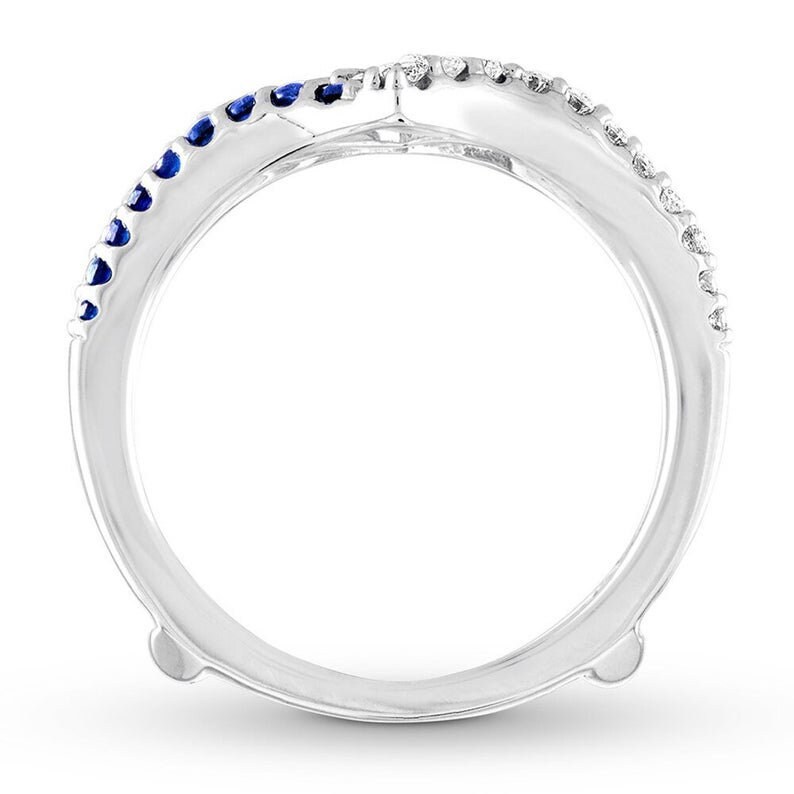 Double Chevron Style Enhancer Wedding Wrap Ring // 1.20 Ct | Etsy