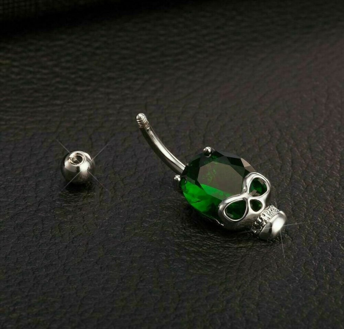 Halloween Special 1.00 CT Oval Cut Navel Belly Button Ring // - Etsy