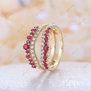 2.00 CT Red Ruby Enhancer Engagement Ring / Solitaire Enhancer Jacket ...