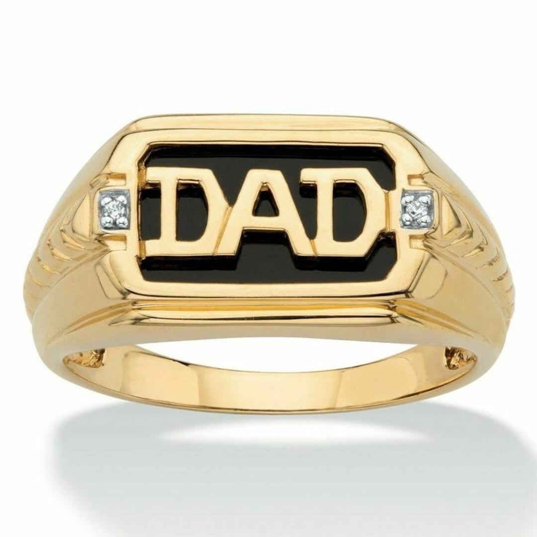 Father's Day Special - VVS1 Moissanite Men's "dad" Ring - Father's Day ...