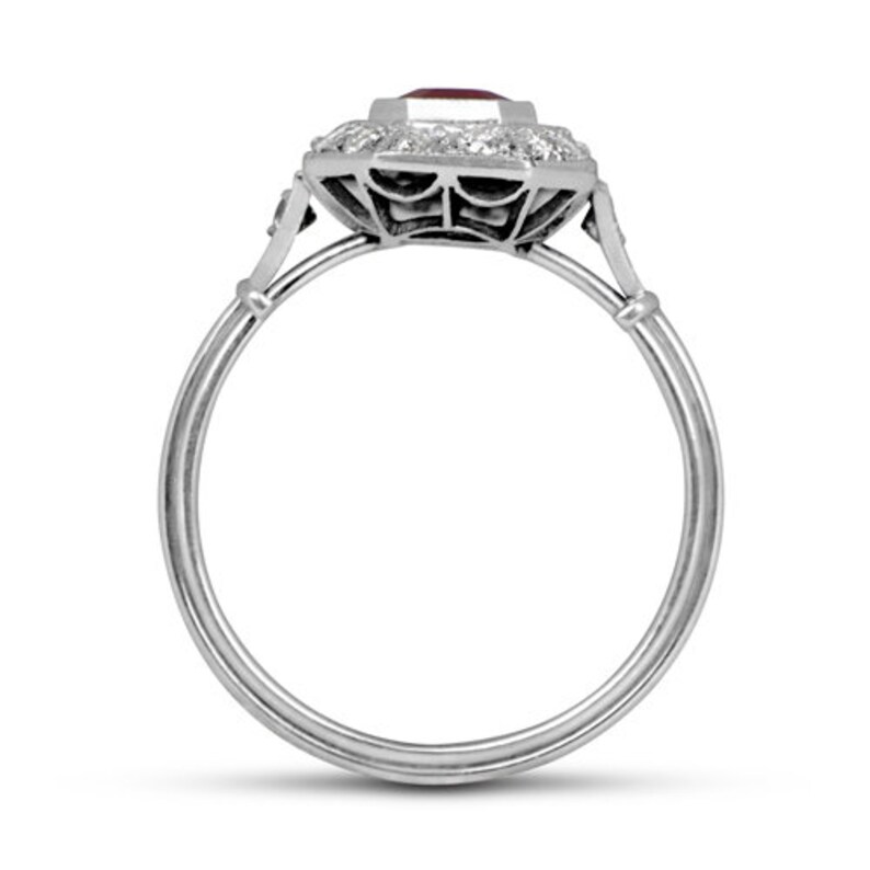 Classy 1.40 Ct Red Ruby Excellent Art Deco Style Engagement | Etsy