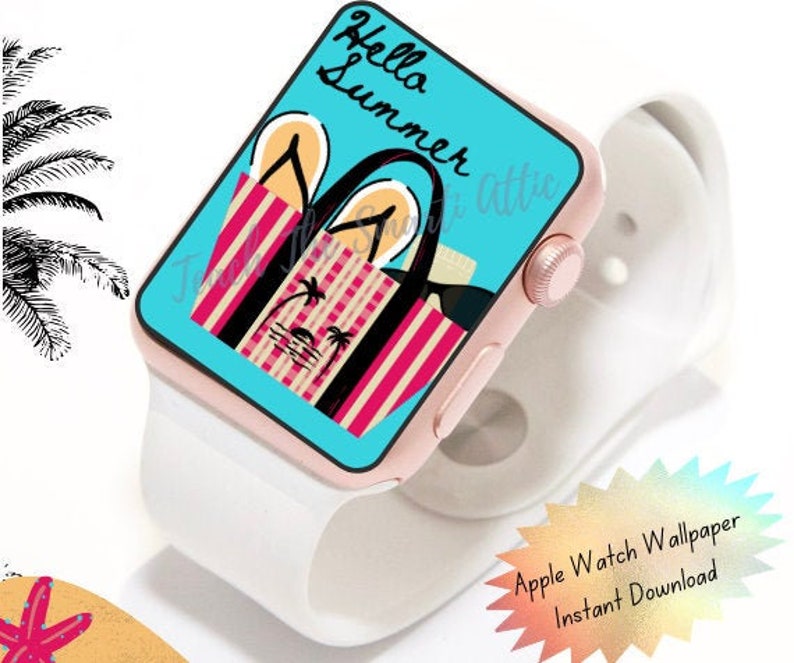 Custom Wallpaper Hello Summer Beach Bag Apple Watch Wallpaper ...