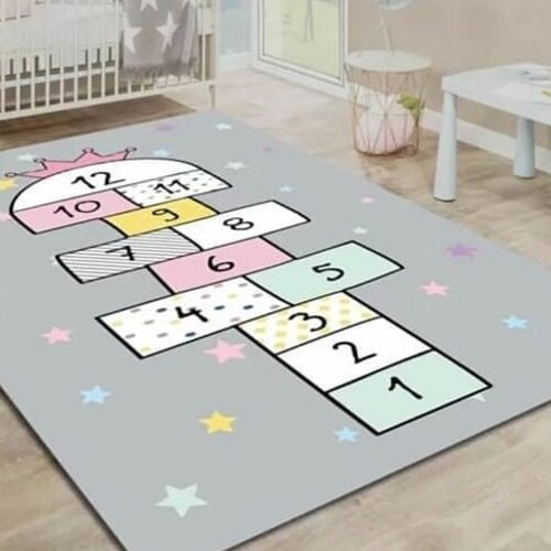Rainbow Hopscotch Kids Play Rug / Nursery Mat - Etsy