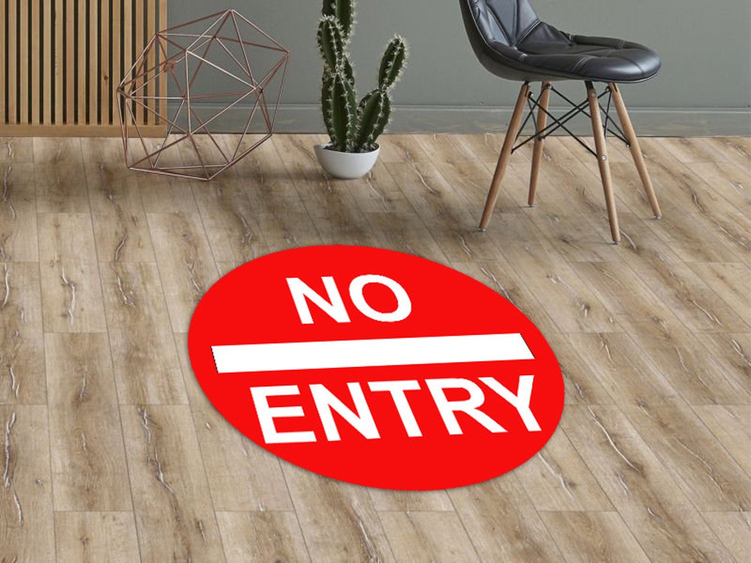 No Entry Round Rug Custom Printed Door Mat - Etsy