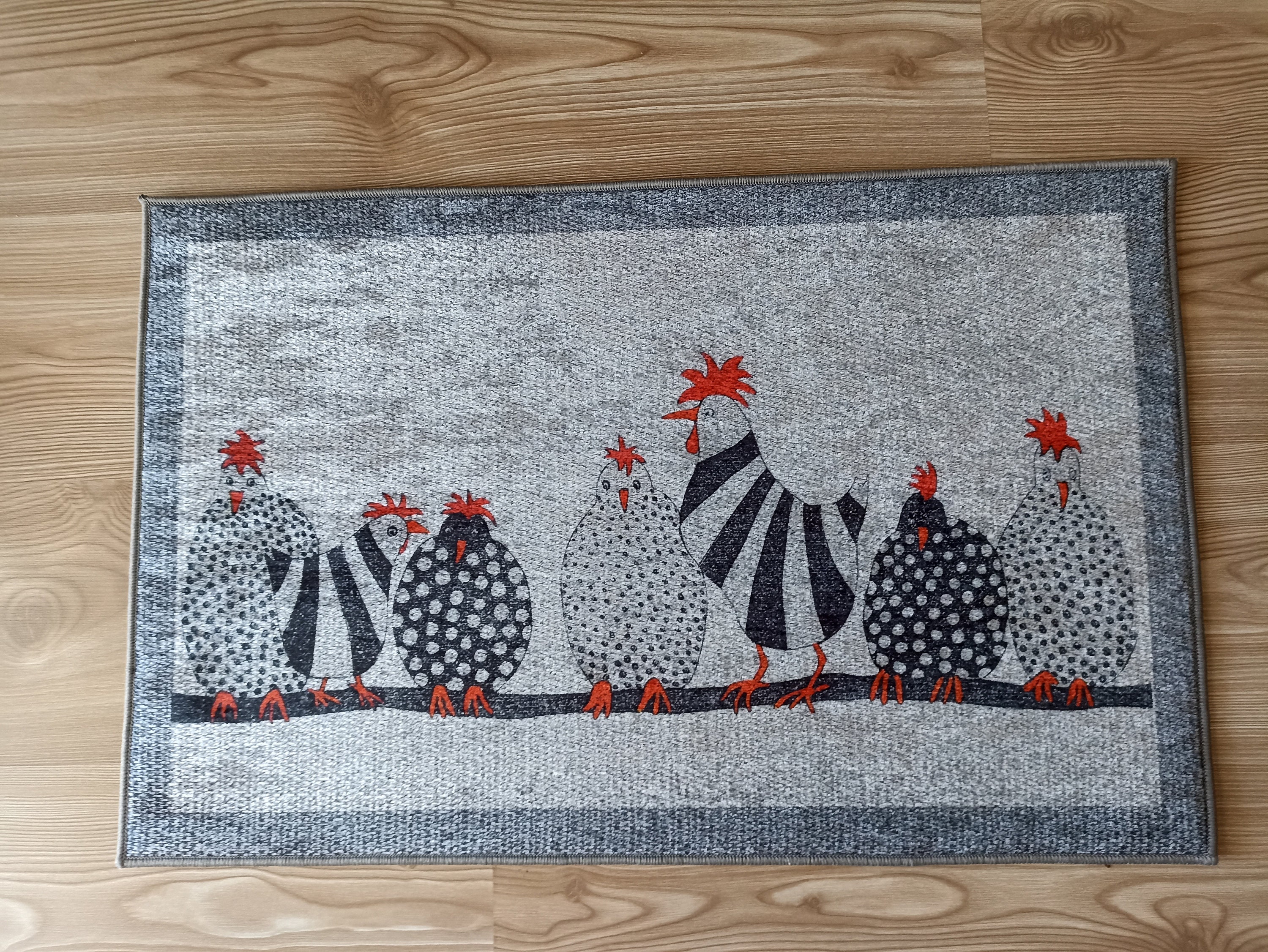 Hen Farmhouse Rug Chicken Kitchen Area Mat Dining Room Runner Non-skid ...