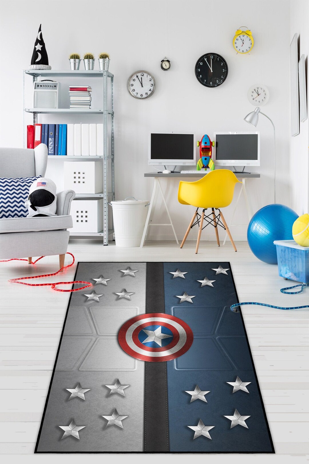 Captain America Shield Rug Kids Room Carpet Gift - Etsy