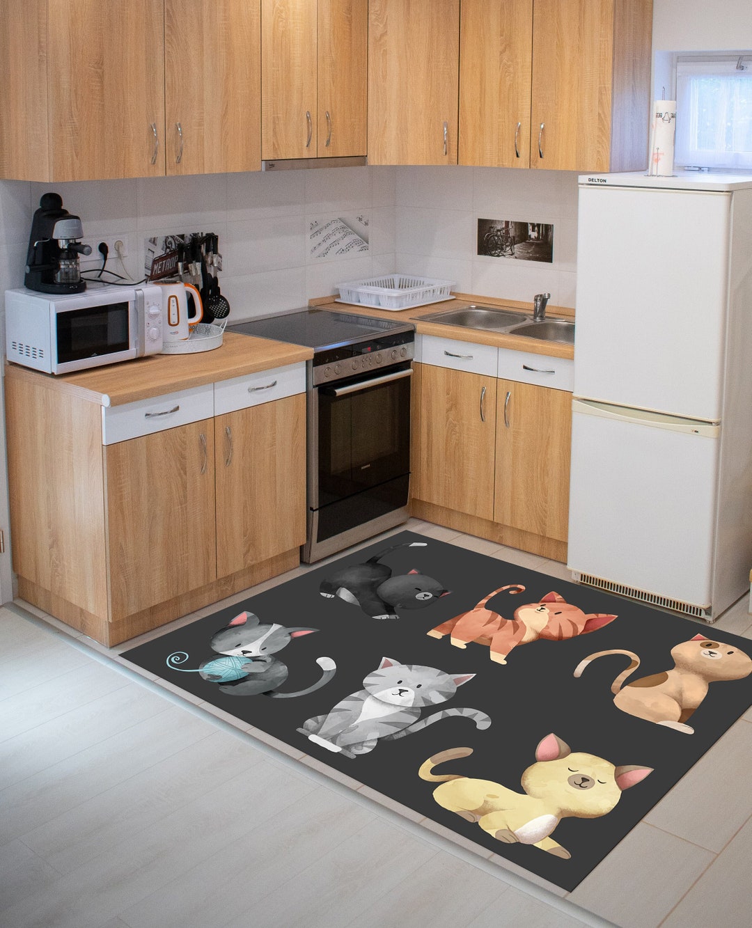 Cute Cats Area Rug Non Slip Kitchen Floor Mat Gift Idea - Etsy