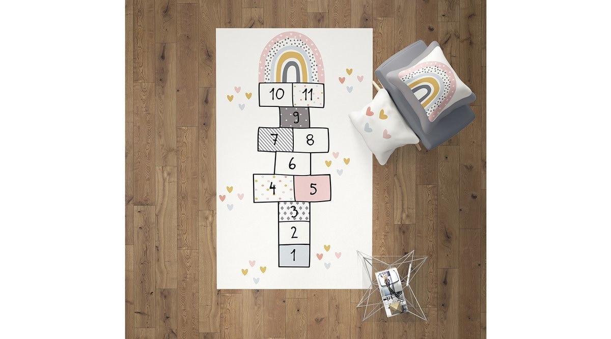 Rainbow Hopscotch Kids Play Rug / Nursery Mat | Etsy