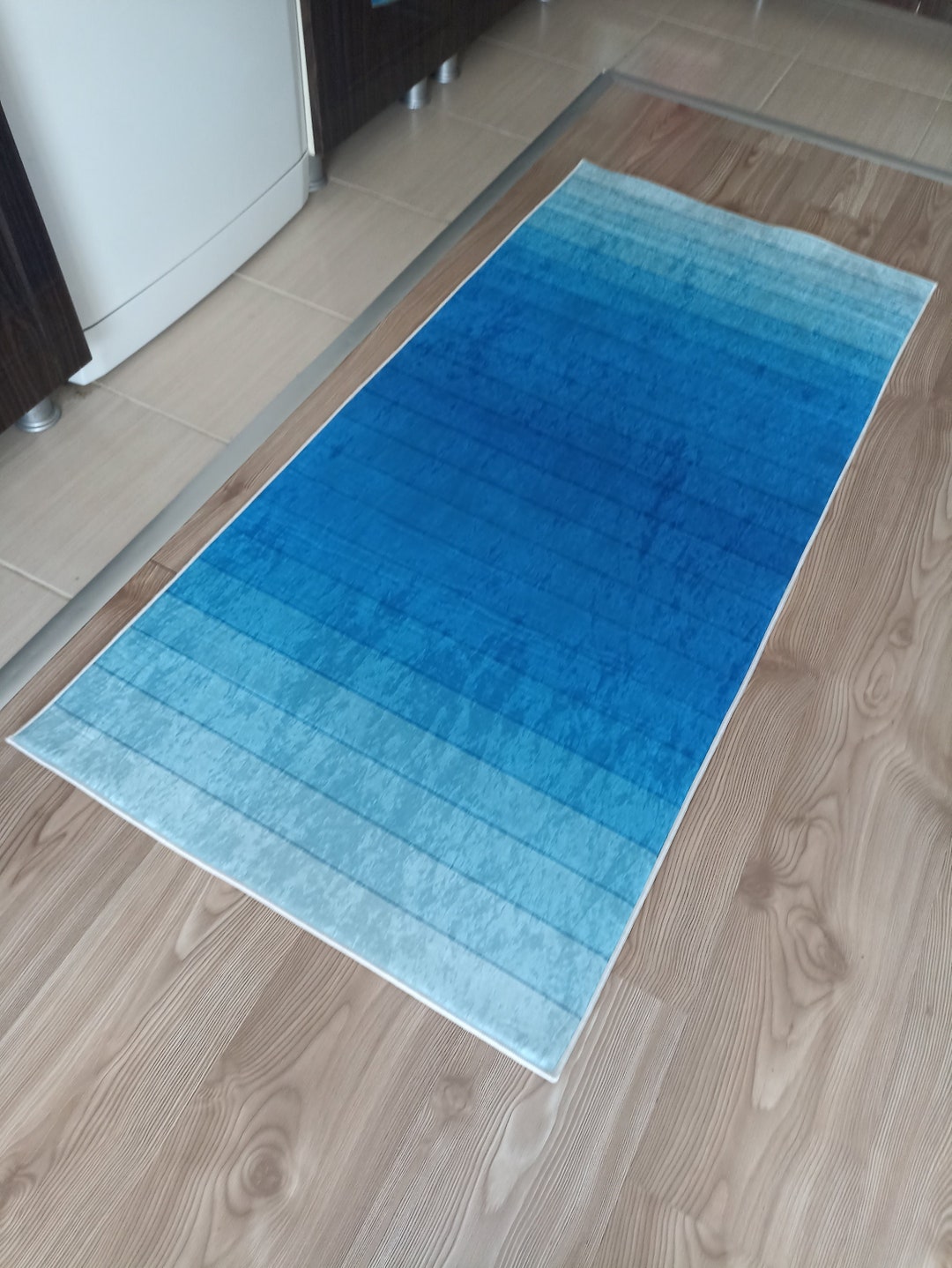 Shades of Blue Kitchen Rug Dining Room Mat Entryway Runner Non-skid ...