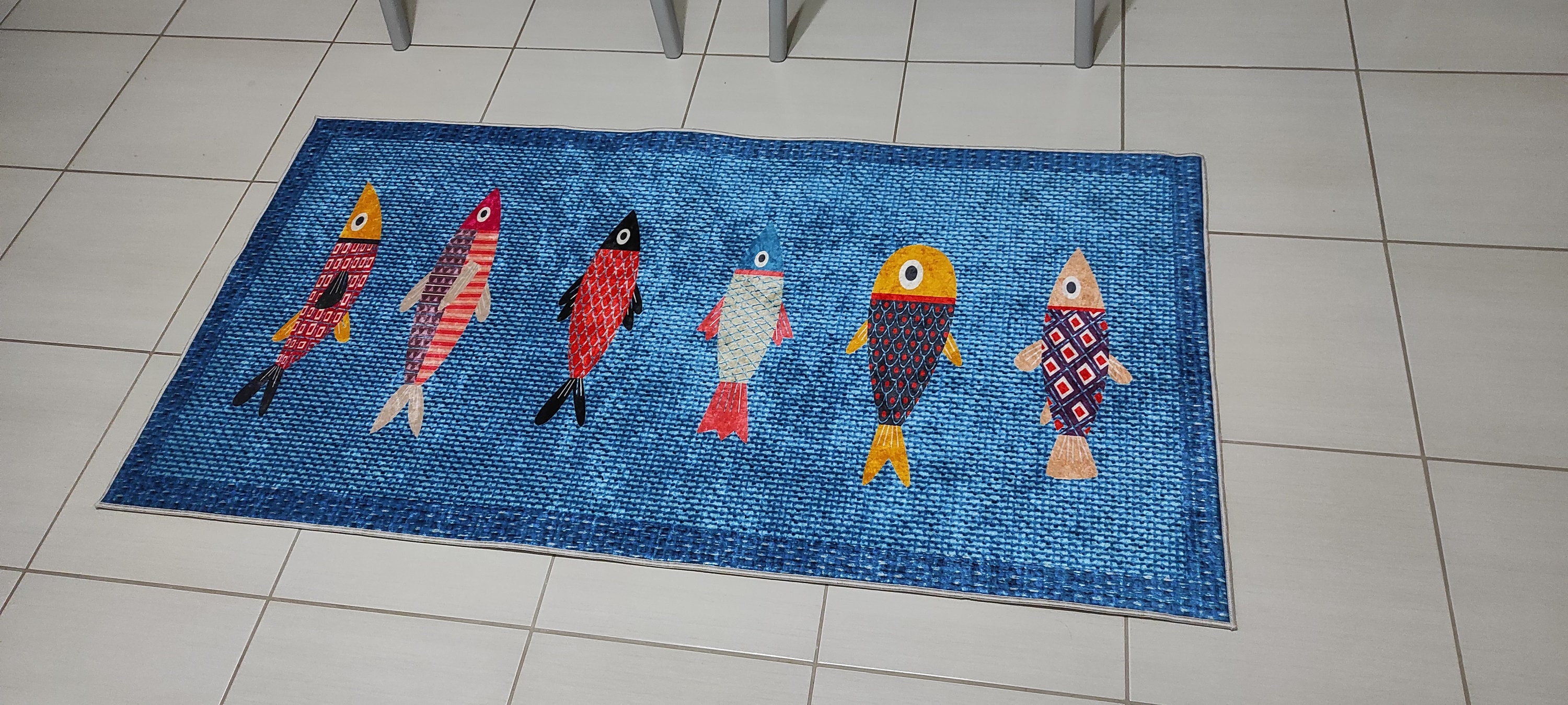 Non Slip Washable Fish Blue Kitchen Rug Runner Carpet Mat - Etsy
