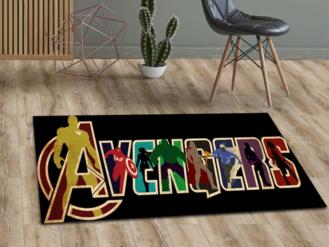 Custom Marvel Avengers Rug Super Heroes Decor Kids Room Floor Mat ...