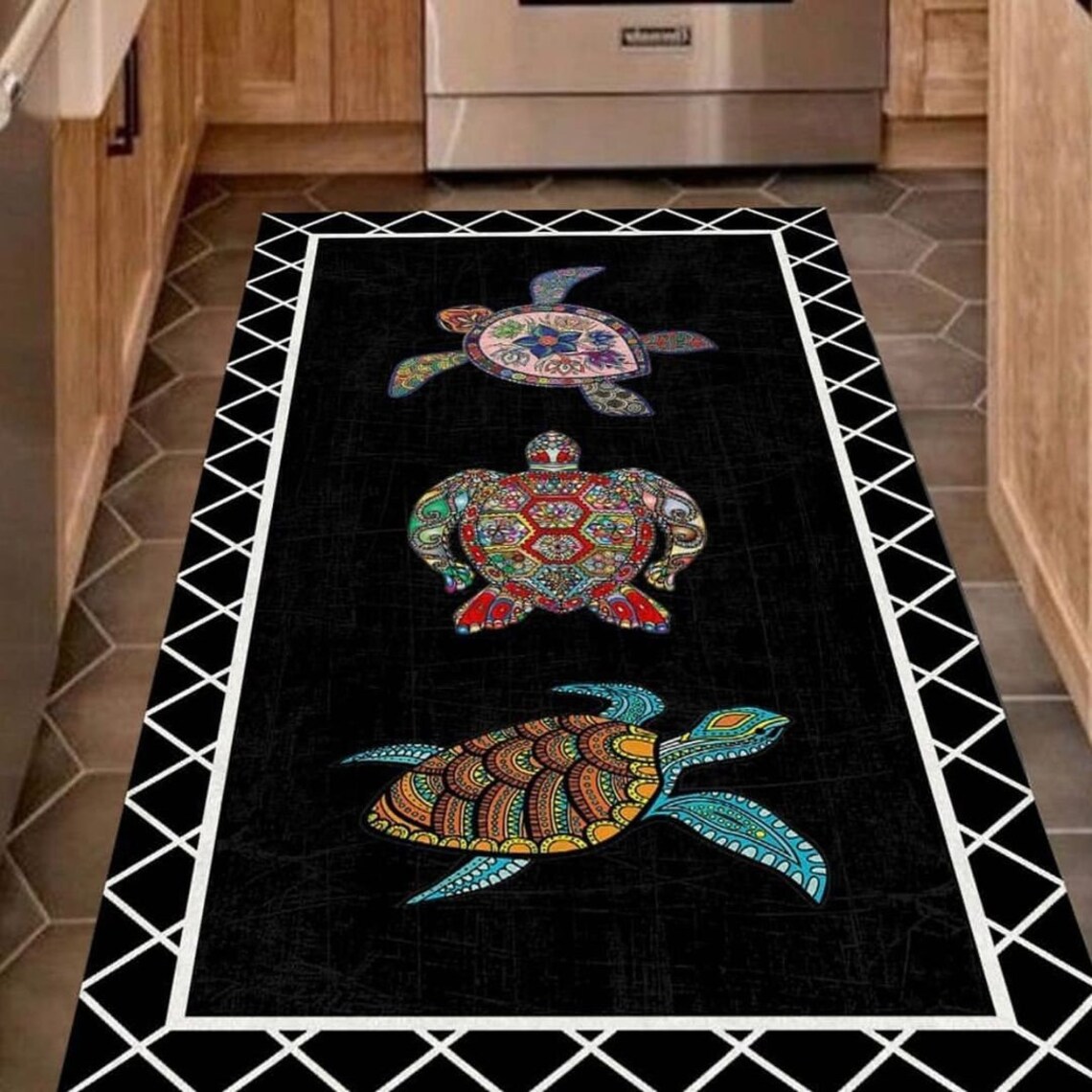 Tortoise Turtle Non-slip Washable Kitchen Rug Mat | Etsy