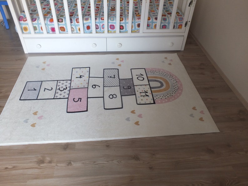 Rainbow Hopscotch Kids Play Rug / Nursery Mat - Etsy