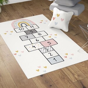 Rainbow Hopscotch Kids Play Rug / Nursery Mat - Etsy
