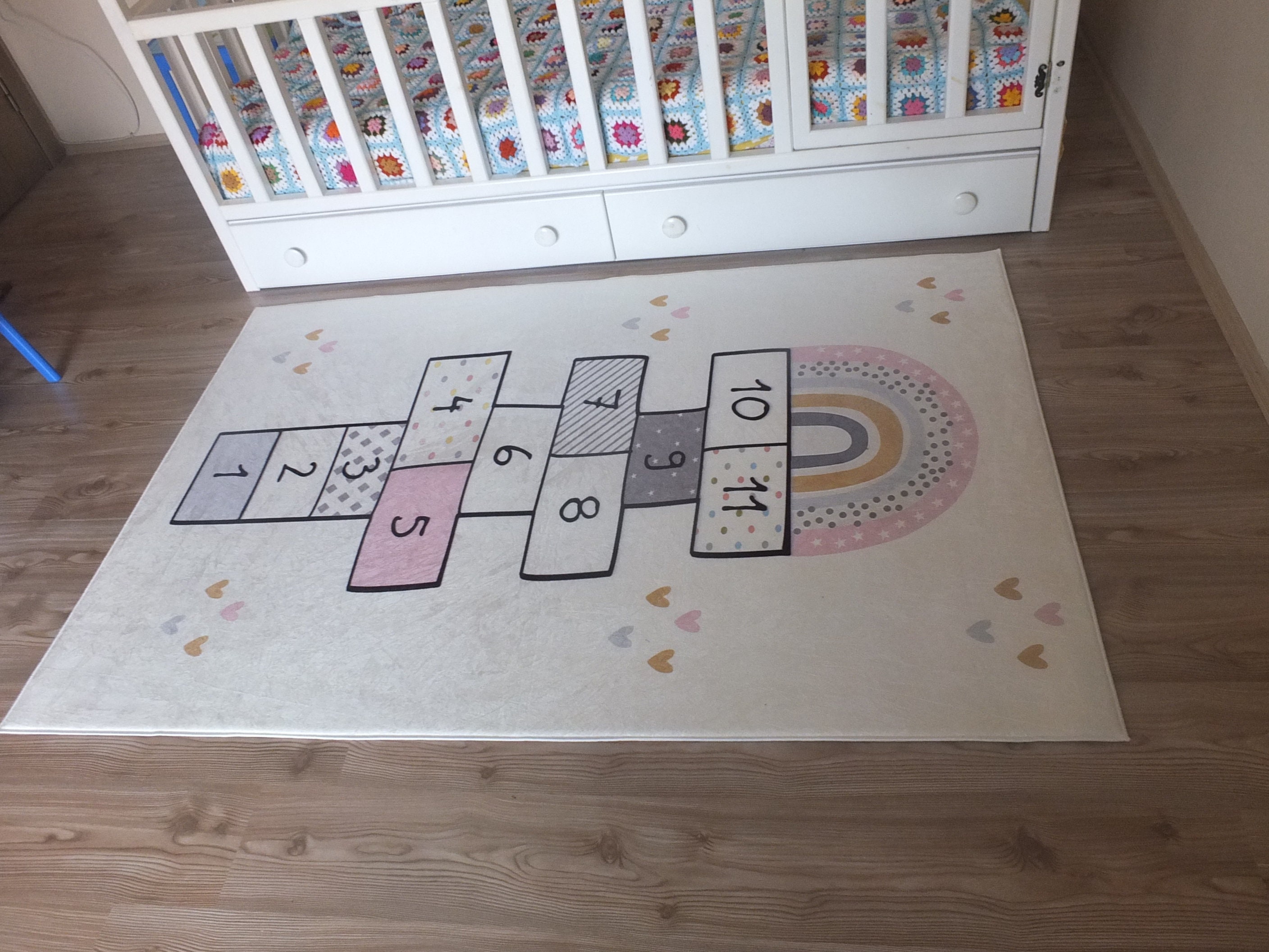 Rainbow Hopscotch Kids Play Rug / Nursery Mat - Etsy